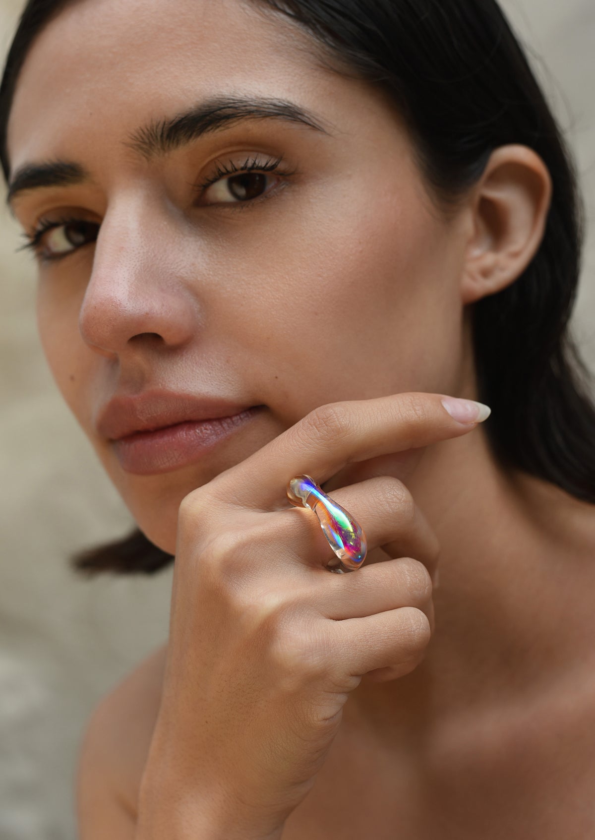 ENIGMA SKINNY GLASS RING